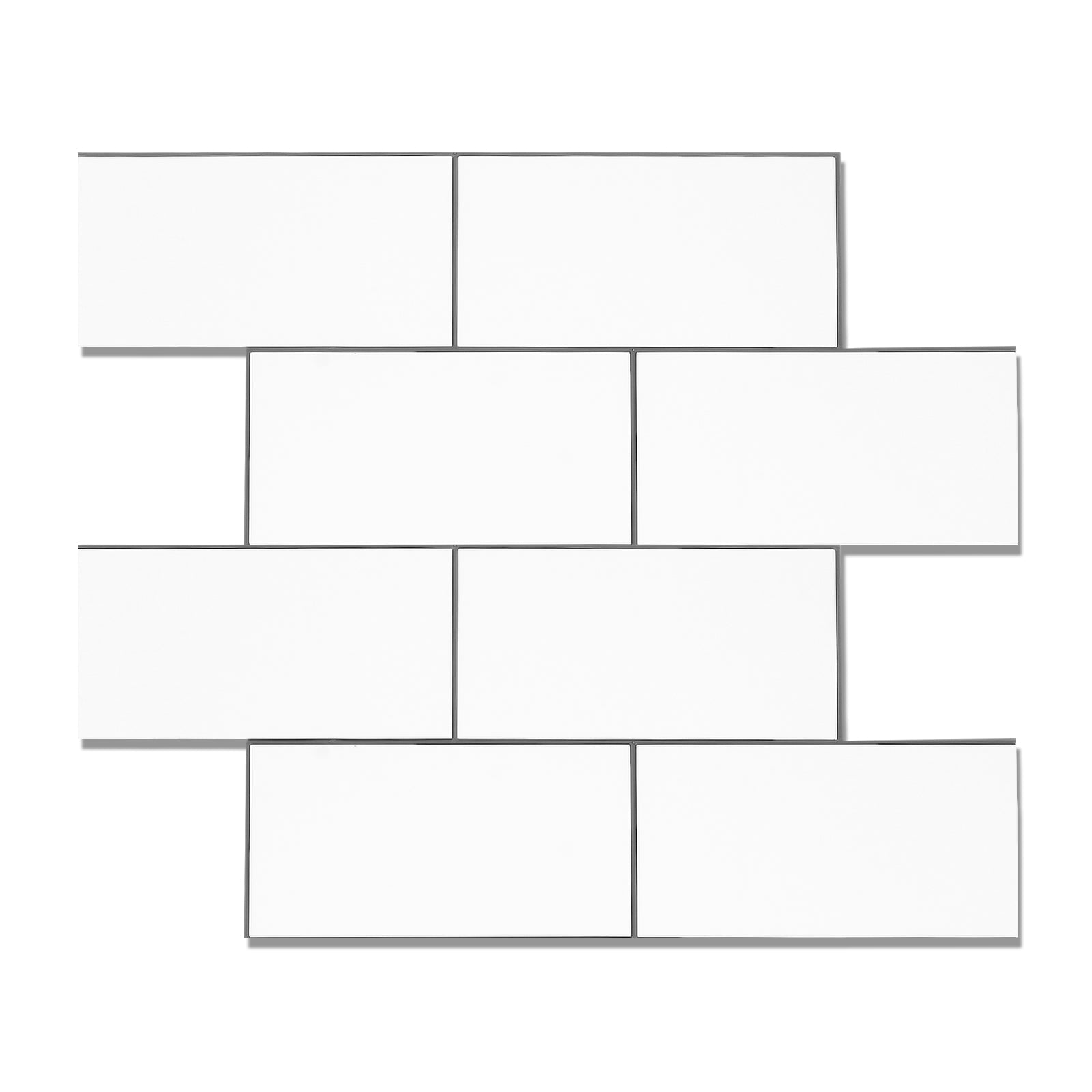 Peel And Stick Subway Backsplash Tile With Framed In Pure White