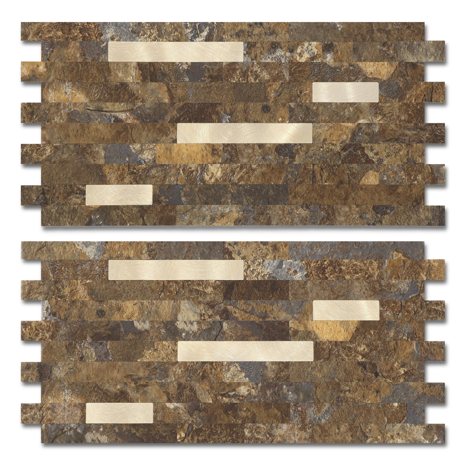 Rustic Stone Rocks Peel and Stick Backsplash Linear Blend Tile ...
