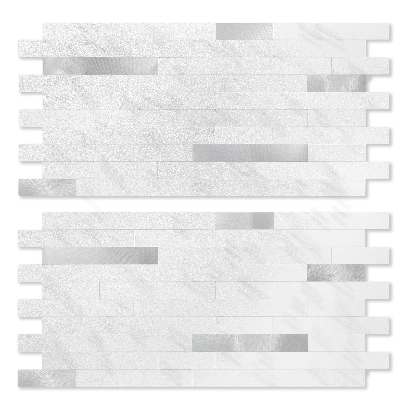 Jazz White Rocks Peel and Stick Backsplash Linear Blend Tile – Yipscazo ...