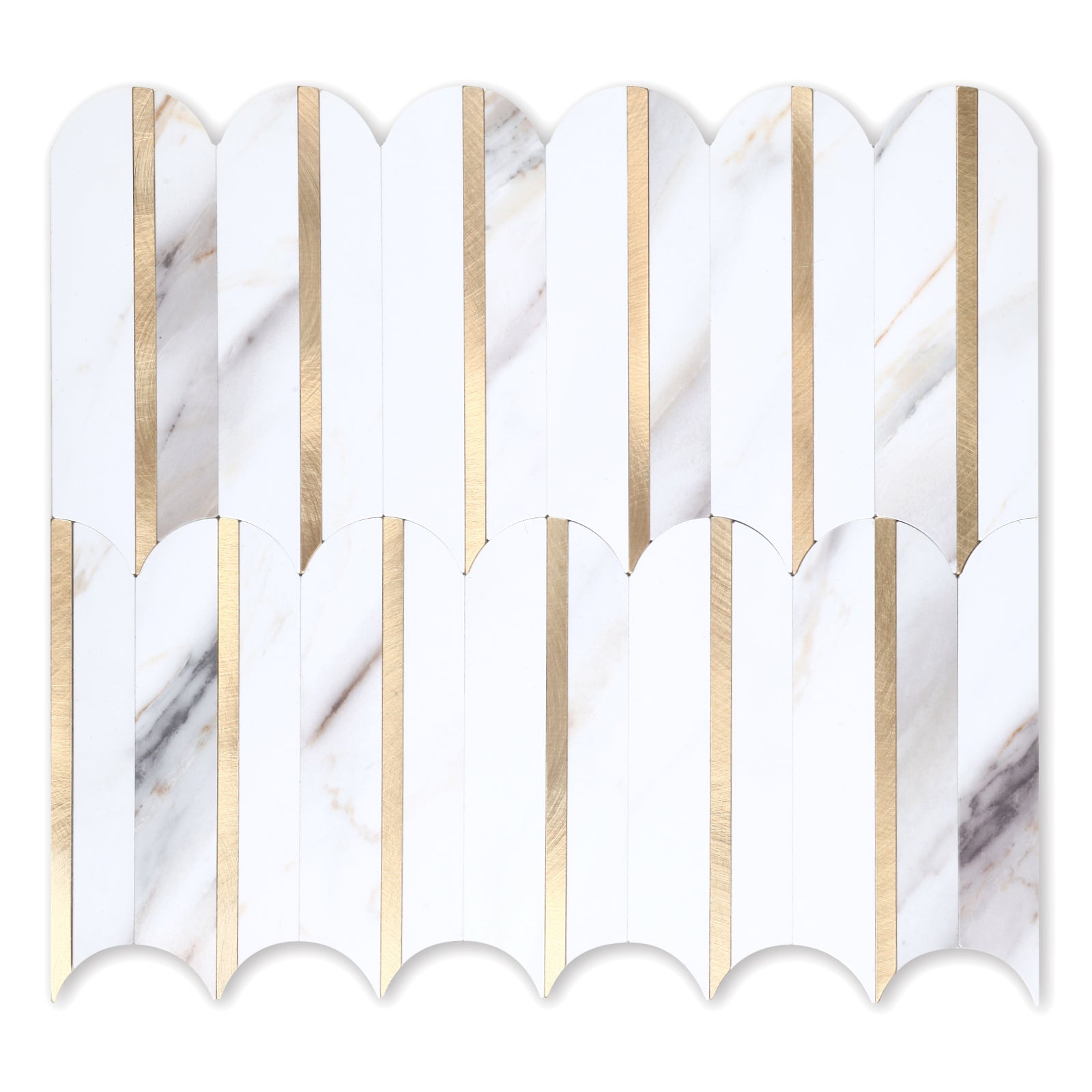 Marble Mixed Metal Gold Fish Scale Peel and Stick Tiles – Yipscazo Tiles