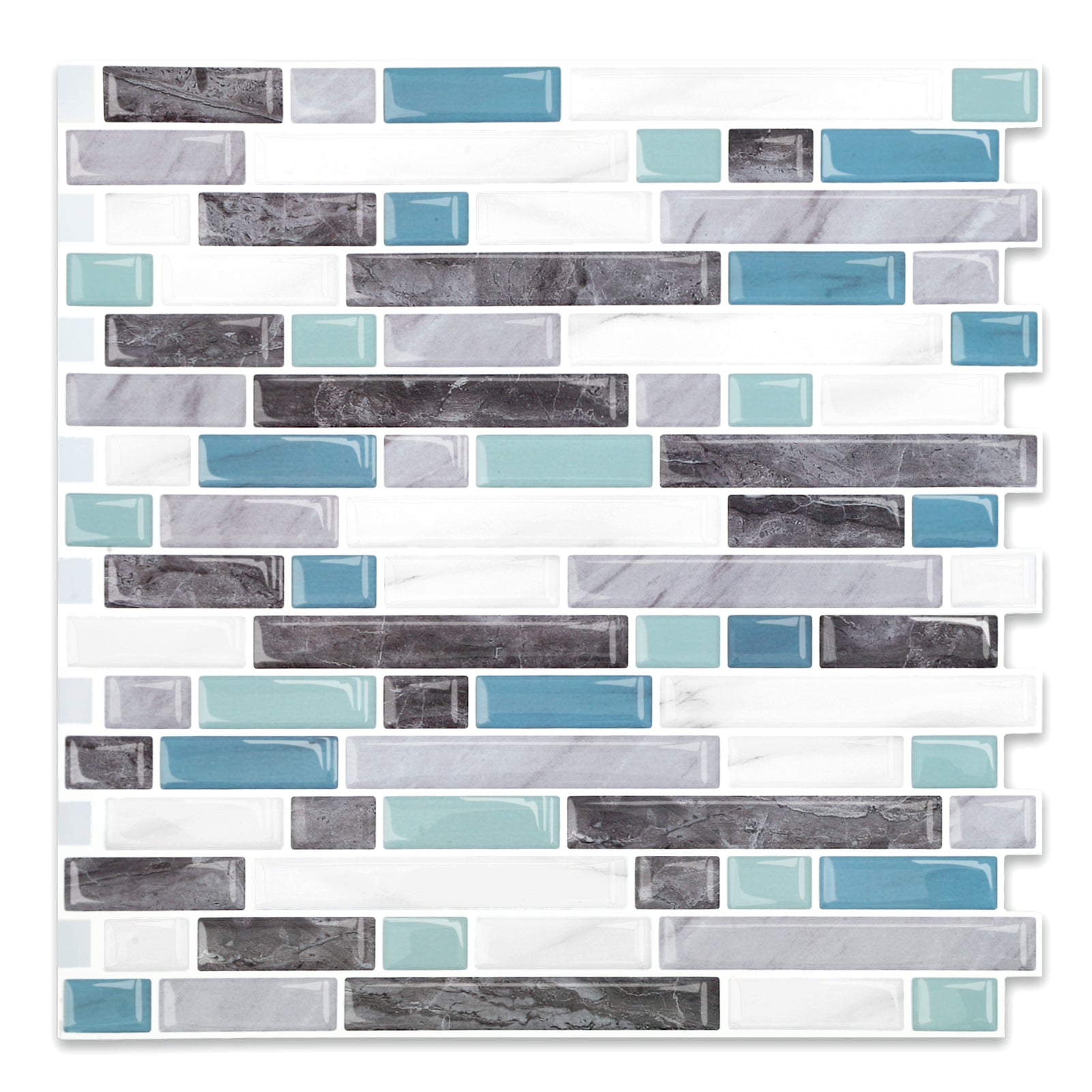 Gray & Blue Peel and Stick Kitchen Tile 3D Vinyl Backsplash – Yipscazo ...