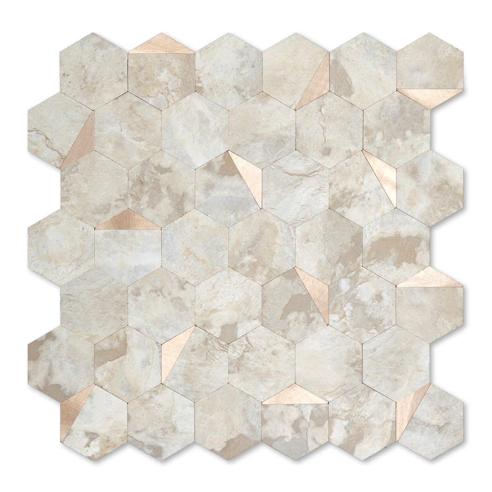 Hexagon Peel and Stick Backsplash Tile Stone Beige Wall Tiles ...