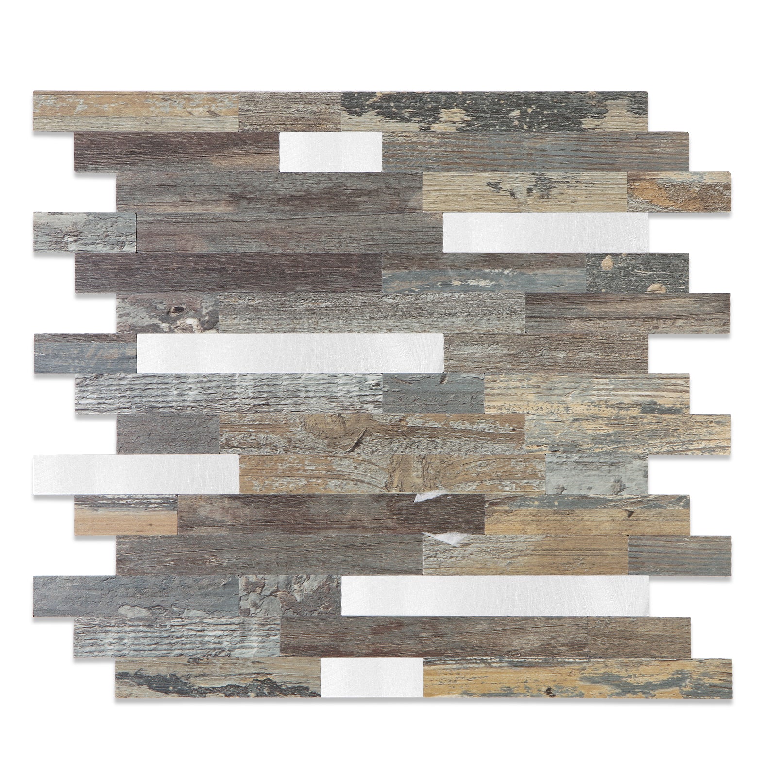 Mixed Rustic Peel and Stick Backsplash Linear Blend Tile – Yipscazo Tiles
