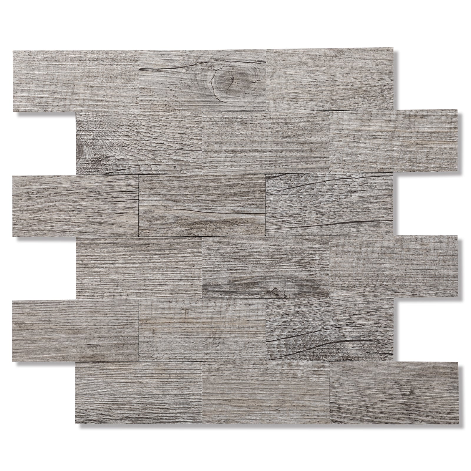 Gray Rustic Peel and Stick Subway Tile PVC Wood Texture Backsplash ...