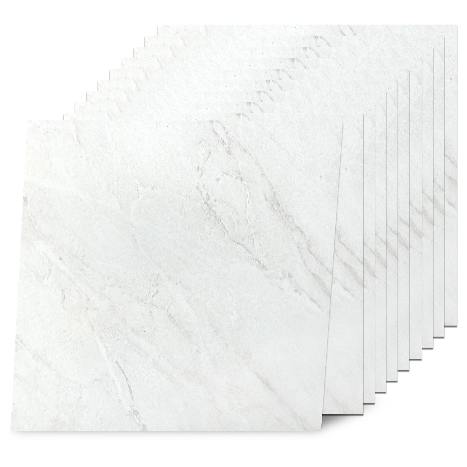 Lvory White Peel and Stick Floor Tile Waterproof Vinyl Floor Tiles ...